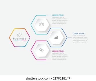 Connecting Steps Infographic Template 3 Elements Stock Vector (Royalty ...
