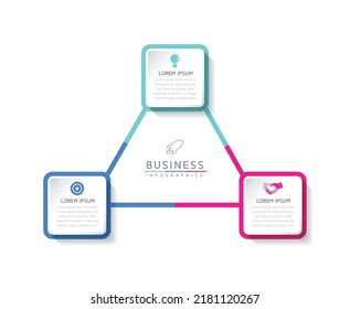 Connecting Steps Infographic Template 3 Elements Stock Vector (Royalty ...