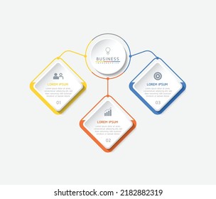 Connecting Steps Infographic Template 3 Elements Stock Vector (Royalty ...