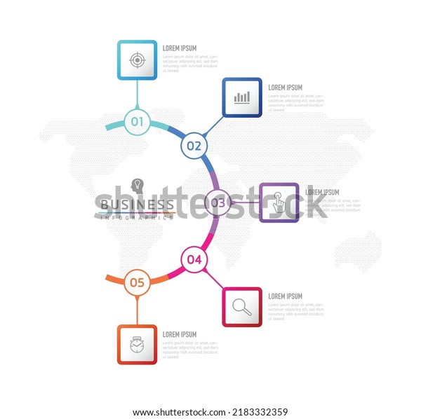 Connecting Steps Infographic Template 5 Elements Stock Vector (Royalty ...