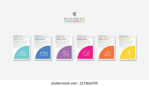 Connecting Steps Infographic Template 6 Elements Stock Vector (Royalty ...