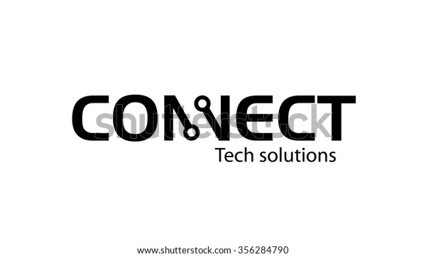 Connecting Typography Logo Symbol Design Illustration Stock Vector ...