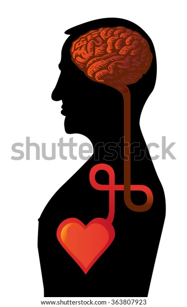Connection Between Heart Brain Illustration Stock Vector (Royalty Free ...