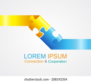 Connection Cooperation Logo Concept Jigsaw Stock Vector (Royalty Free ...