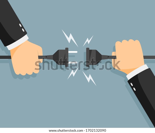 Connection Disconnection Electricity Vector Illustration Flat Stock ...