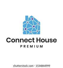 Connection Dots House Logo Design Vector Stock Vector (Royalty Free ...