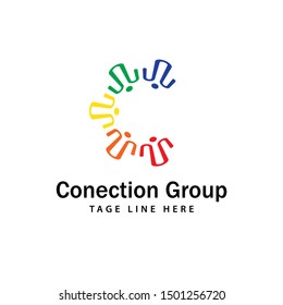 Connection Group People Logo Design Template: เวกเตอร์สต็อก (ปลอดค่า ...