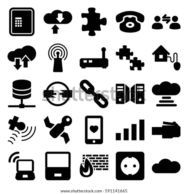 Connection Icons Set Set 25 Connection Stock Vector (Royalty Free ...