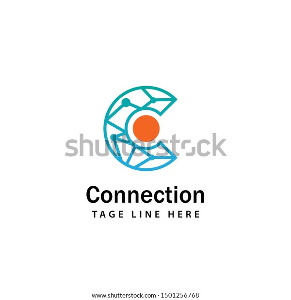 Connection Letter C Logo Design Template Stock Vector (Royalty Free ...