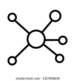 Vektor Stok Cells Line Molecule Symbol Outline Style (Tanpa Royalti ...