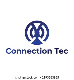 Connection Technology Logo Design Creative Vector Stock Vector (Royalty ...