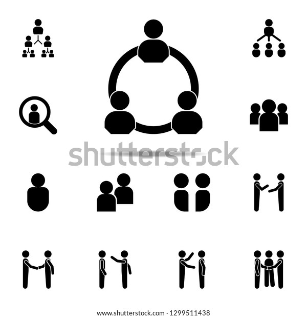 Vektor Stok Connection Three People Icon Conversation Icons (Tanpa ...
