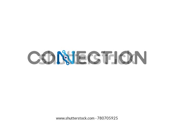 Connection Typography Logo Symbol Design Vecor: vetor stock (livre de ...