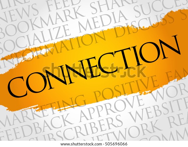 Connection Word Cloud Collage Business Concept Stock Vector (Royalty ...