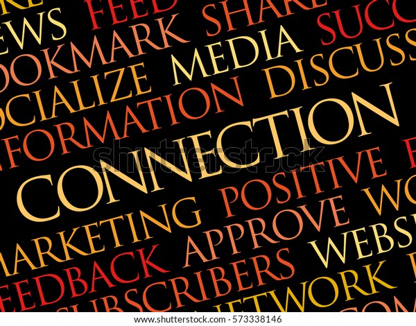 Connection Word Cloud Collage Business Concept Stock Vector (Royalty ...