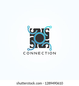 Connections Icons Templates Vector Logo Technology Stock Vector ...