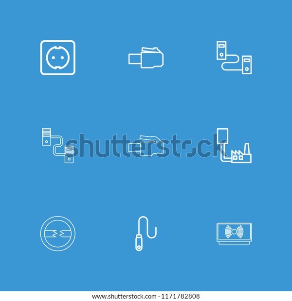 Connector Icon Collection 9 Connector Outline Stock Vector (Royalty ...