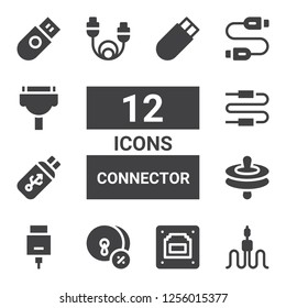 Connector Icon Set Collection 12 Filled: vector de stock (libre de ...