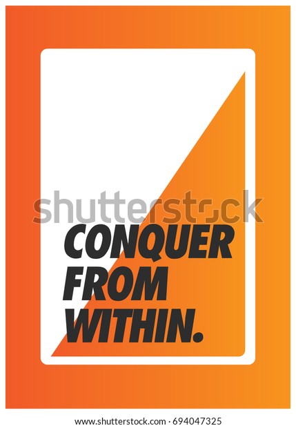 Conquer Within Motivational Quote Vector Poster Stock Vector (Royalty ...