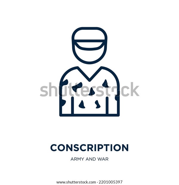 Conscription Icon Army War Collection Thin Stock Vector (Royalty Free ...