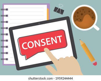 Consent Word Concept Vector Illustration Stock Vector (Royalty Free ...