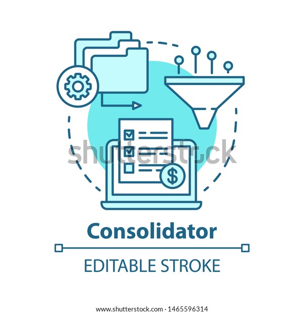 Consolidator Concept Icon Billing Idea Thin Stock Vector (Royalty Free ...