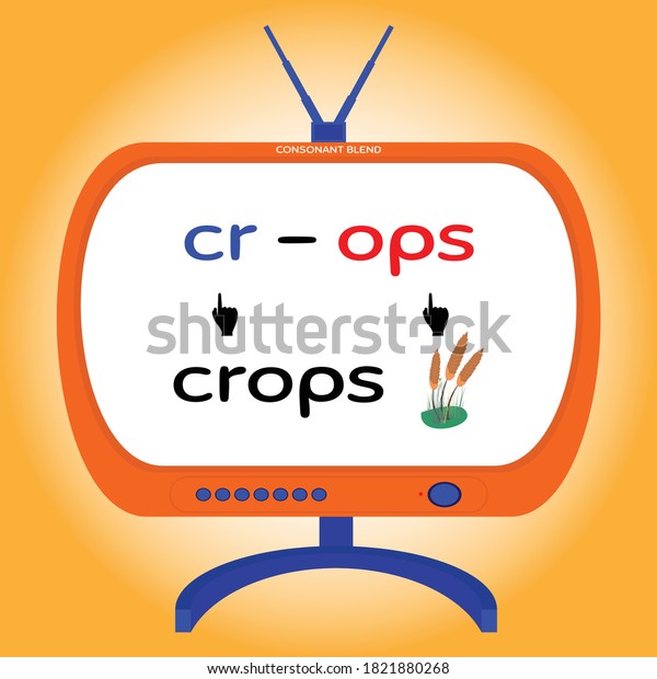 Consonant Blend Cr Word Flash Card Stock Vector (Royalty Free ...