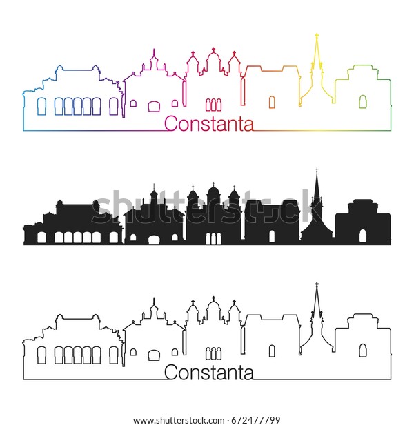 Constanta Skyline Linear Style Rainbow Editable Stock Vector (Royalty ...
