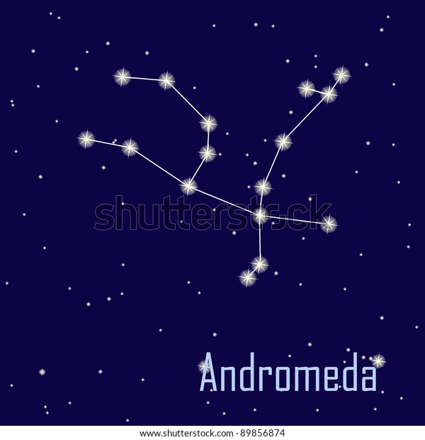 Constellation Andromeda Star Night Sky Vector Stock Vector (Royalty ...