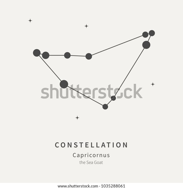 Constellation Capricornus Sea Goat Linear Icon Stock Vector (Royalty ...
