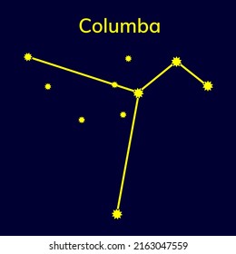 Constellation Columba On Blue Background Stock Vector (Royalty Free ...