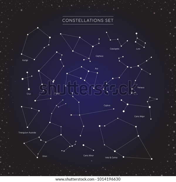 Constellation Cosmos Background Group Star Galaxy Stock Vector (Royalty ...