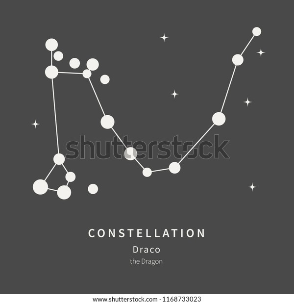 Constellation Draco Dragon Linear Icon Vector Stock Vector (Royalty ...