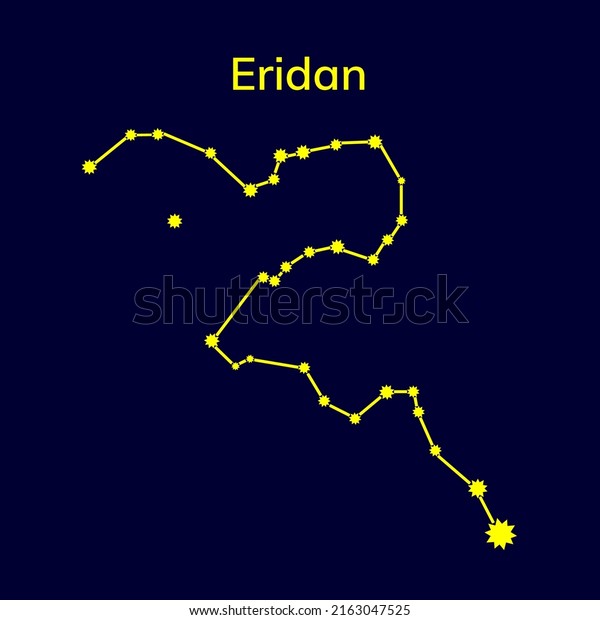 Constellation Eridan On Blue Background Stock Vector (Royalty Free ...