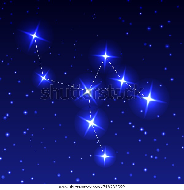 Constellation Giraffe Night Starry Sky Vector Stock Vector (Royalty ...
