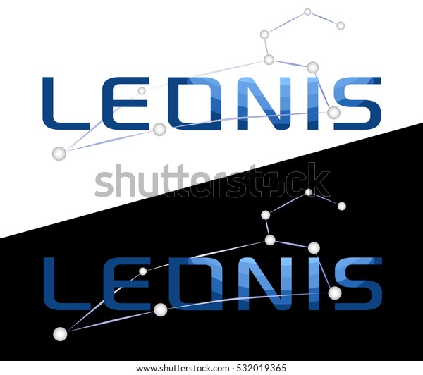Constellation Lion Text Leonis Leo Zodiac: vector de stock (libre de ...