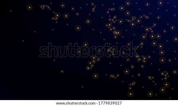Constellation Map Beautiful Cosmic Sky Many Stock Vector (Royalty Free ...