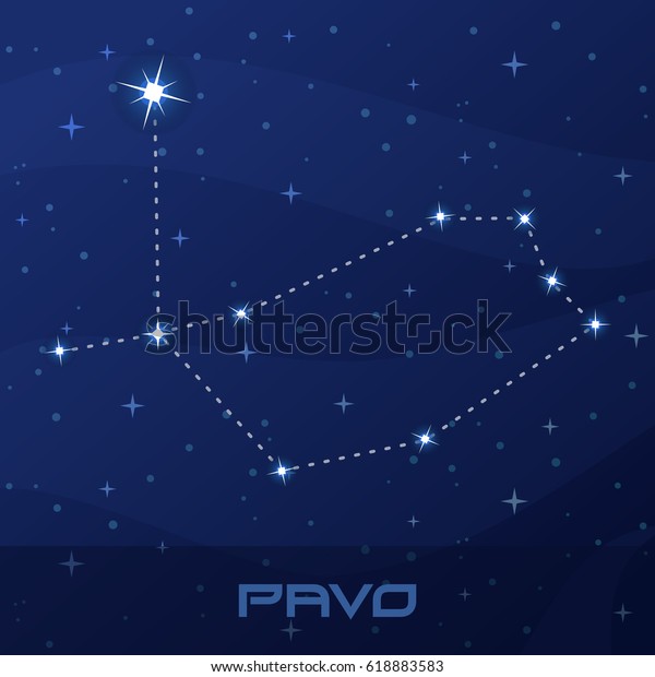 Constellation Pavo Peacock Stock Vector (Royalty Free) 618883583 ...