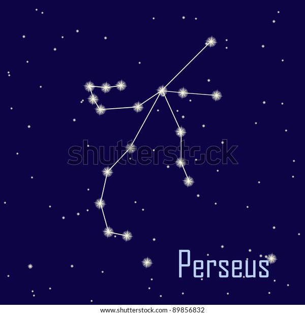Constellation Perseus Star Night Sky Vector 库存矢量图（免版税）89856832
