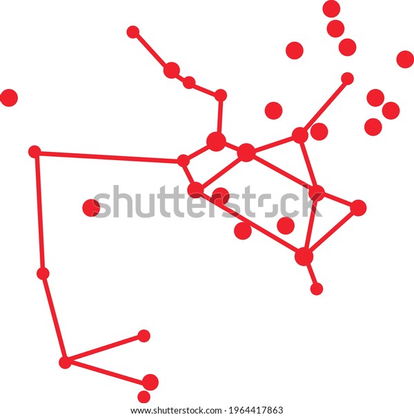 Constellation Sagittarius Red Element Fire Stock Vector (Royalty Free ...