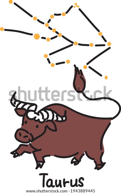 Constellation Taurus Star Cow Illustration Stock Vector (Royalty Free ...