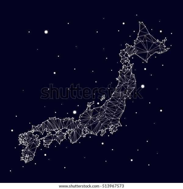 Constellation Vector Map Japan Stock Vector (Royalty Free) 513967573 ...