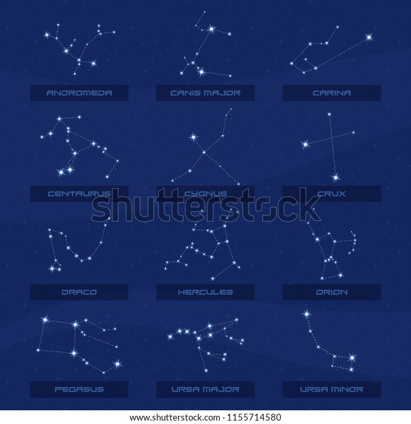 Constellations Zodiac Signs Square Poster Star Stock Vector (Royalty ...