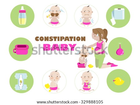 Constipation Baby Vector Illustration Stock Vector (Royalty Free ...