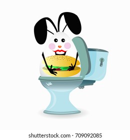 Constipation Concept Funny Funny Hare On: vector de stock (libre de ...