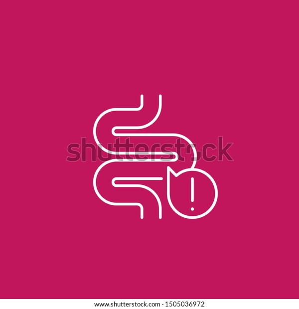 Constipation Icon Bowel Linear Vector Stock Vector Royalty Free