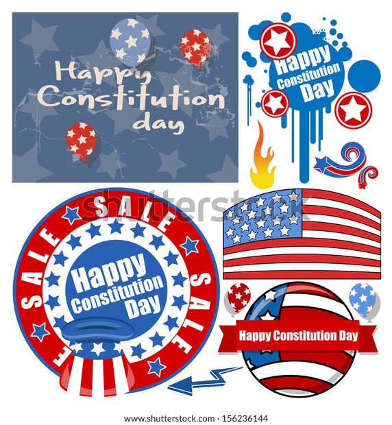Constitution Day Patriotic Design Backgrounds Elements Stock Vector ...