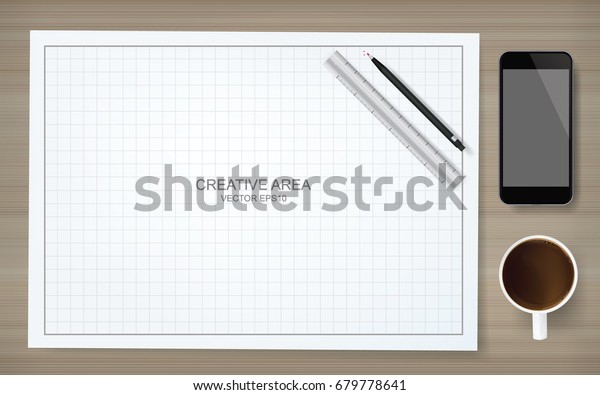 Construction Background Blueprint Paper Grid Lines Stock Vector ...