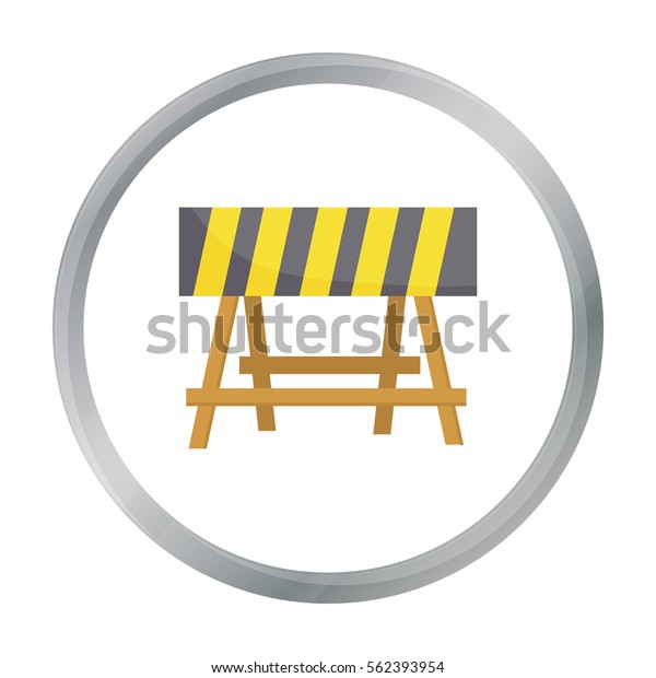 Construction Barricade Icon Cartoon Style Isolated Stock Vector ...