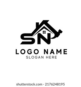 Construction Building Logo Sn Icon Design Stock Vector (Royalty Free) 2176248195 | Shutterstock